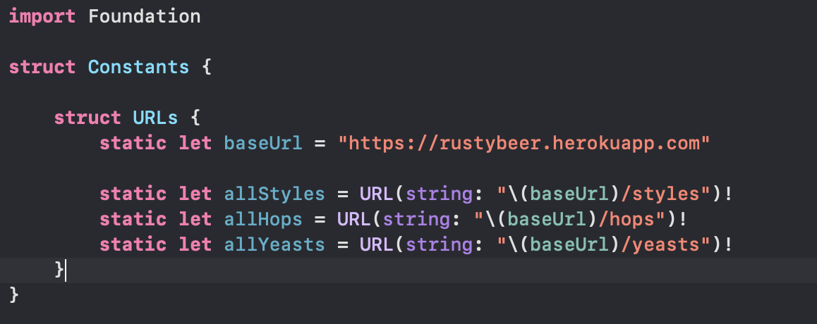 Code Review: Base Url Constant · Issue #2 · daneccc/brew · GitHub
