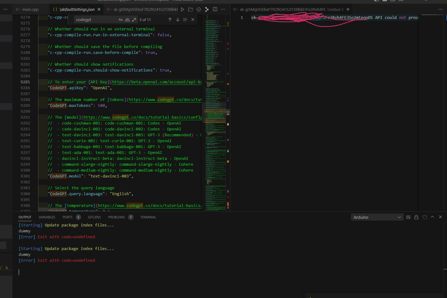 sk-gISMgVGEbXXXXXXX API could not process the query, try selecting the code and using Ask ...