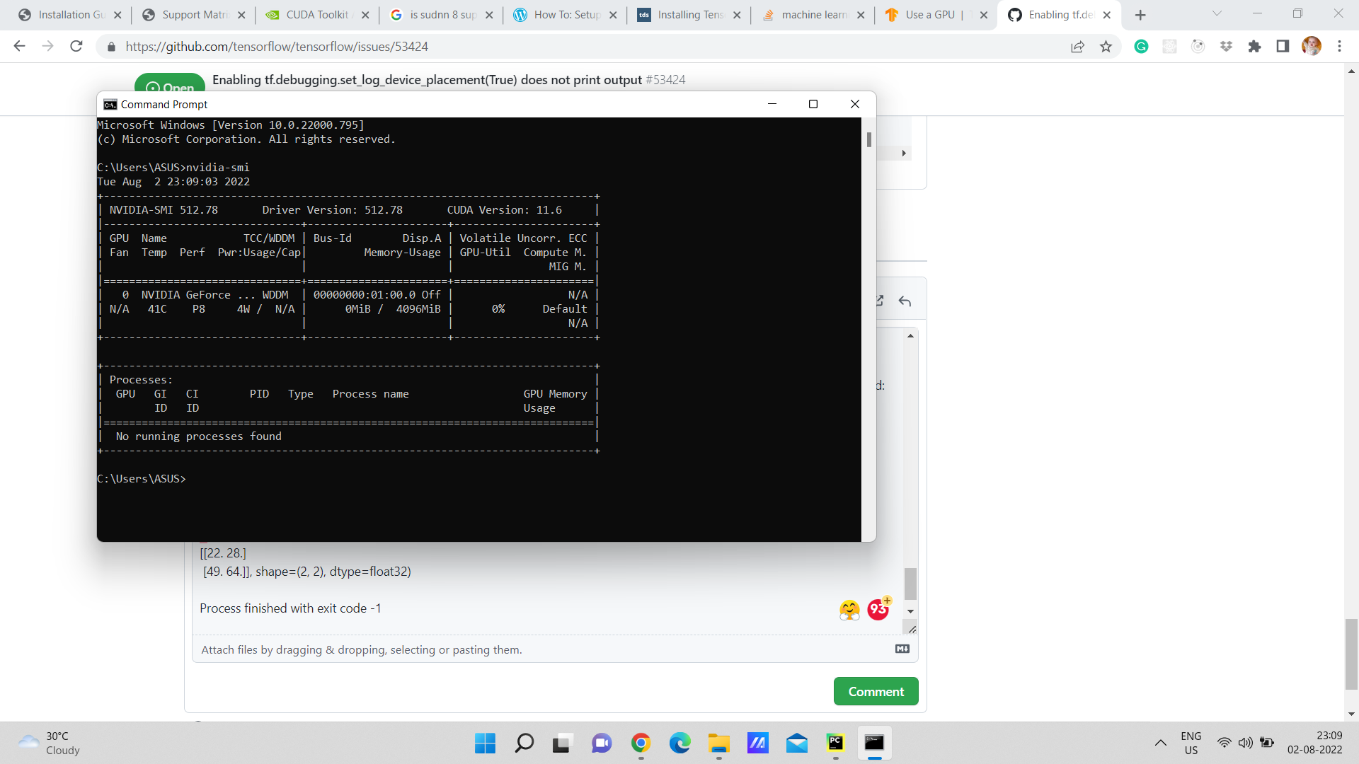 Enabling tf.debugging.set_log_device_placement(True) does not print output · Issue #53424 ...