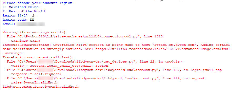 Dyson Local "failed to connect" · Issue #64 · shenxn/ha-dyson · GitHub