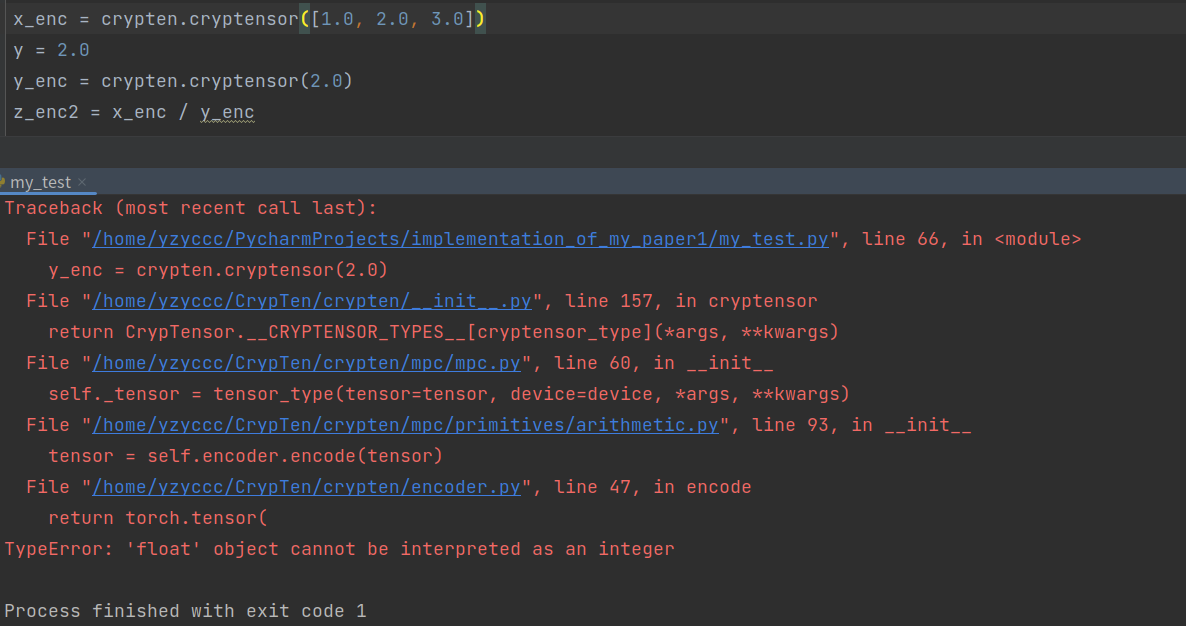 When I use division function, it error like this 'float' cannot be interpreted as an integer ...