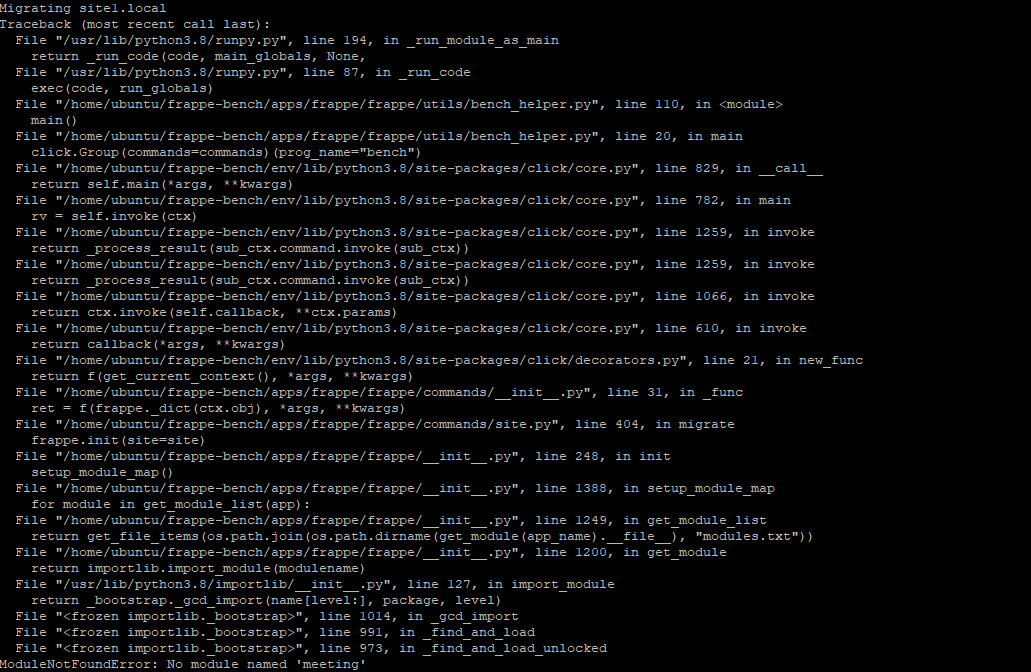 Not Install In New Version · Issue #7 · frappe/meeting · GitHub