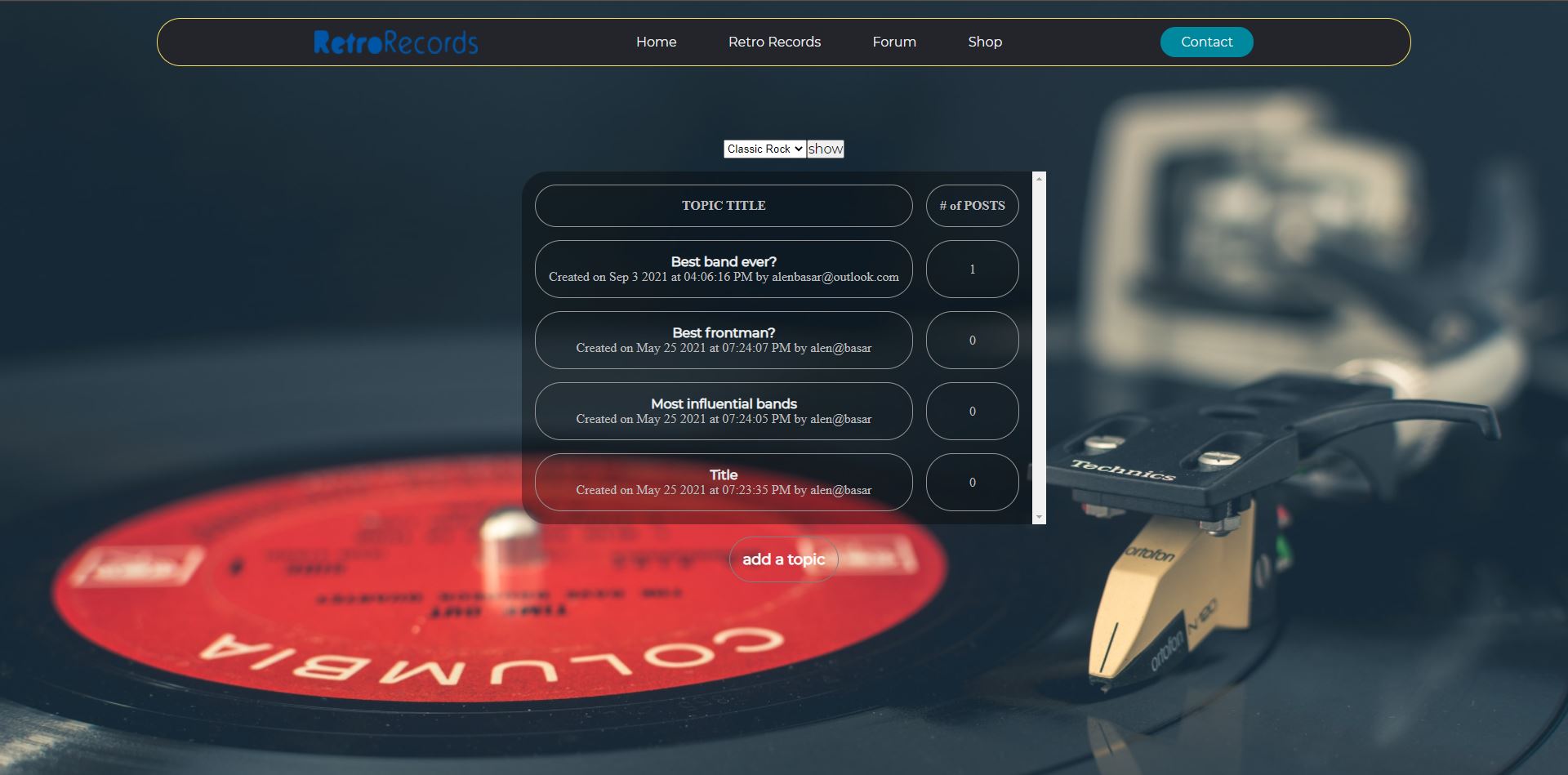 GitHub - alenbasar1/RetroRecords: This is a retro LP record store which includes a product page ...