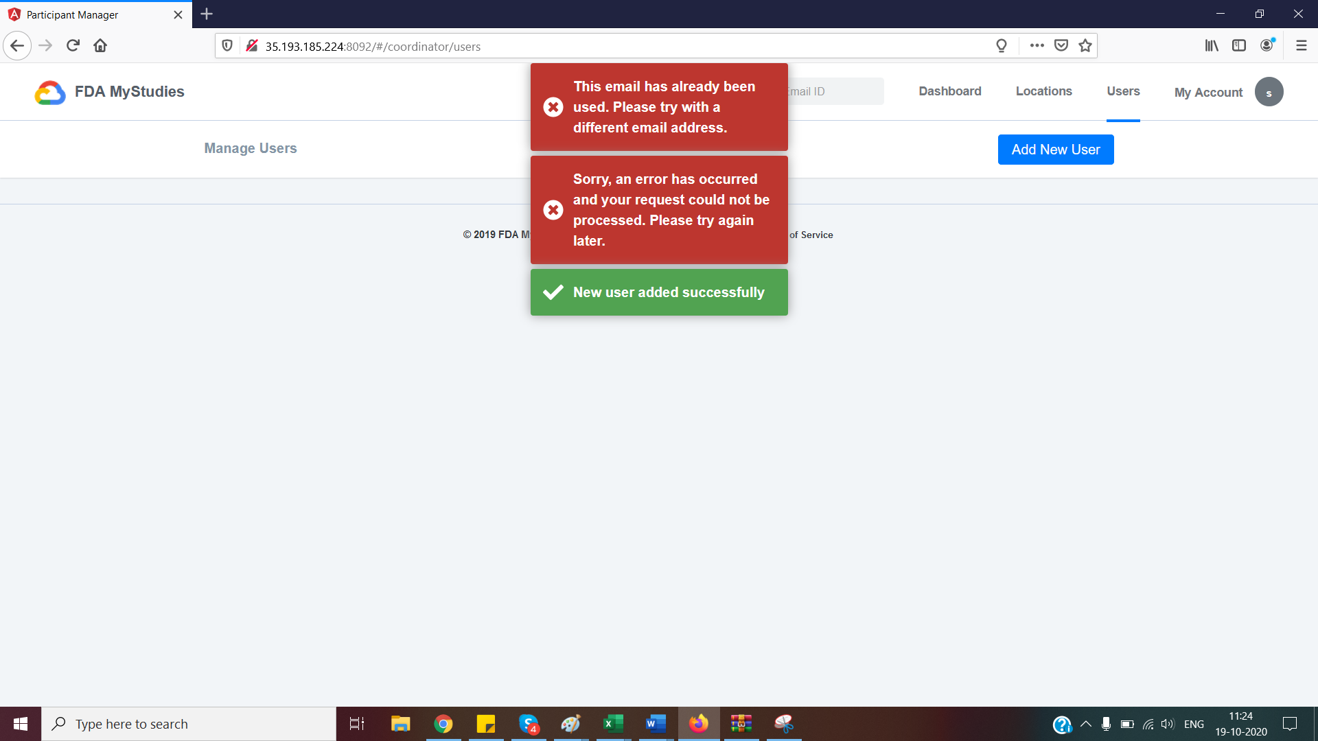 Error : when creating user · Issue #1472 · GoogleCloudPlatform/fda-mystudies · GitHub