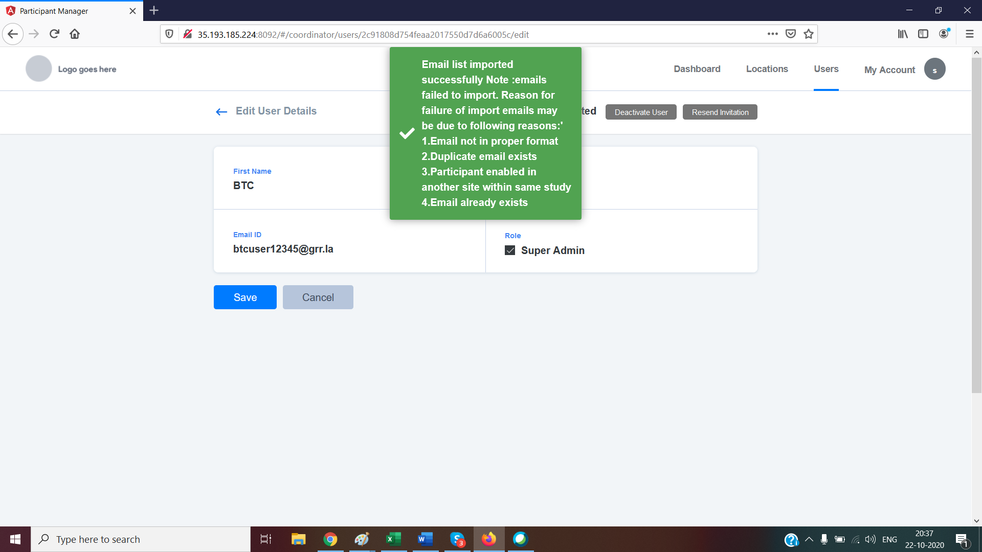 Resend invite to user · Issue #1130 · GoogleCloudPlatform/fda-mystudies ...