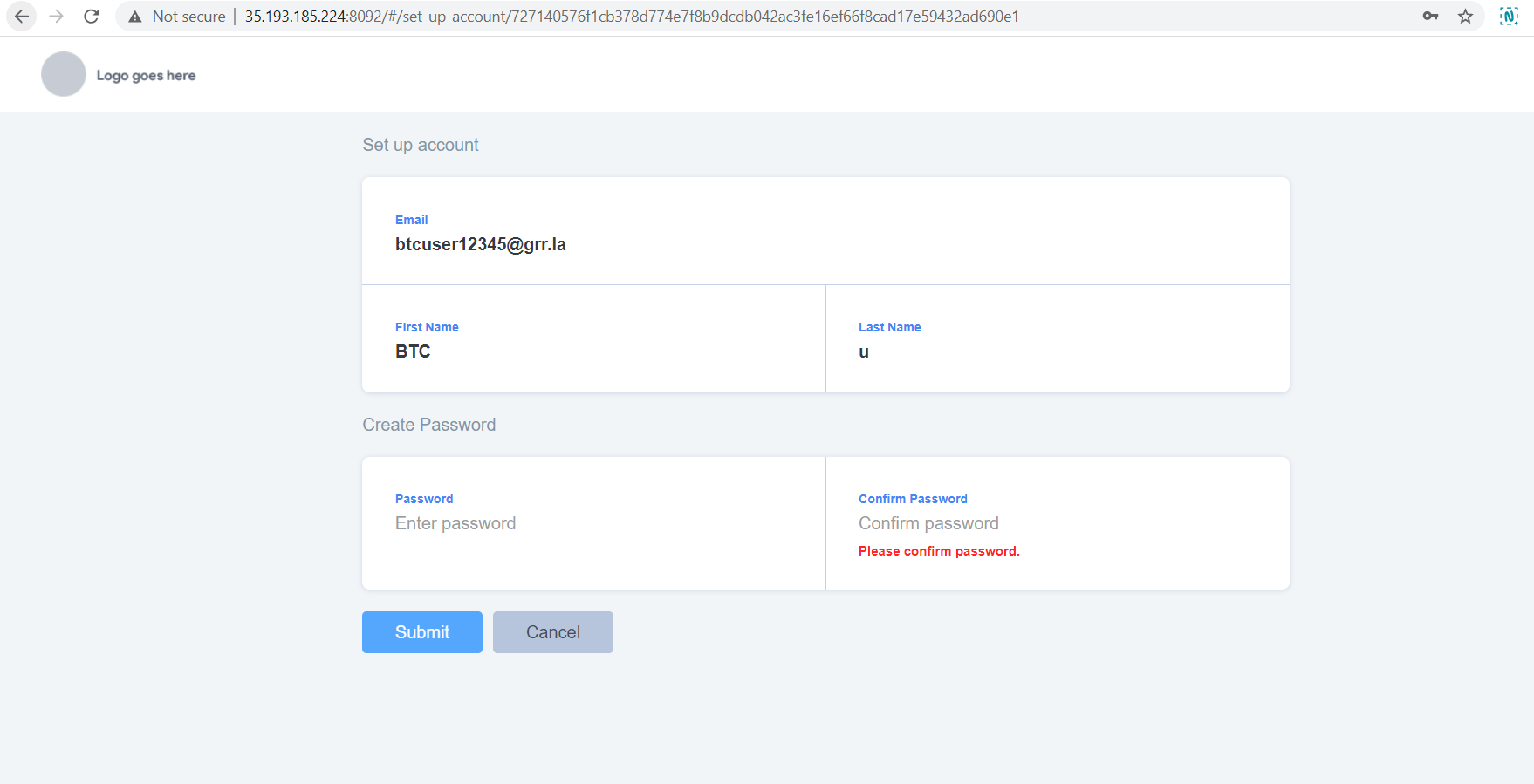 Account set up: error message not displayed in enter password · Issue #1612 ...