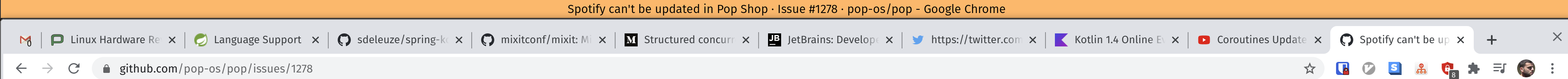 Weird orange line below the top bar · Issue #1294 · pop-os/pop · GitHub