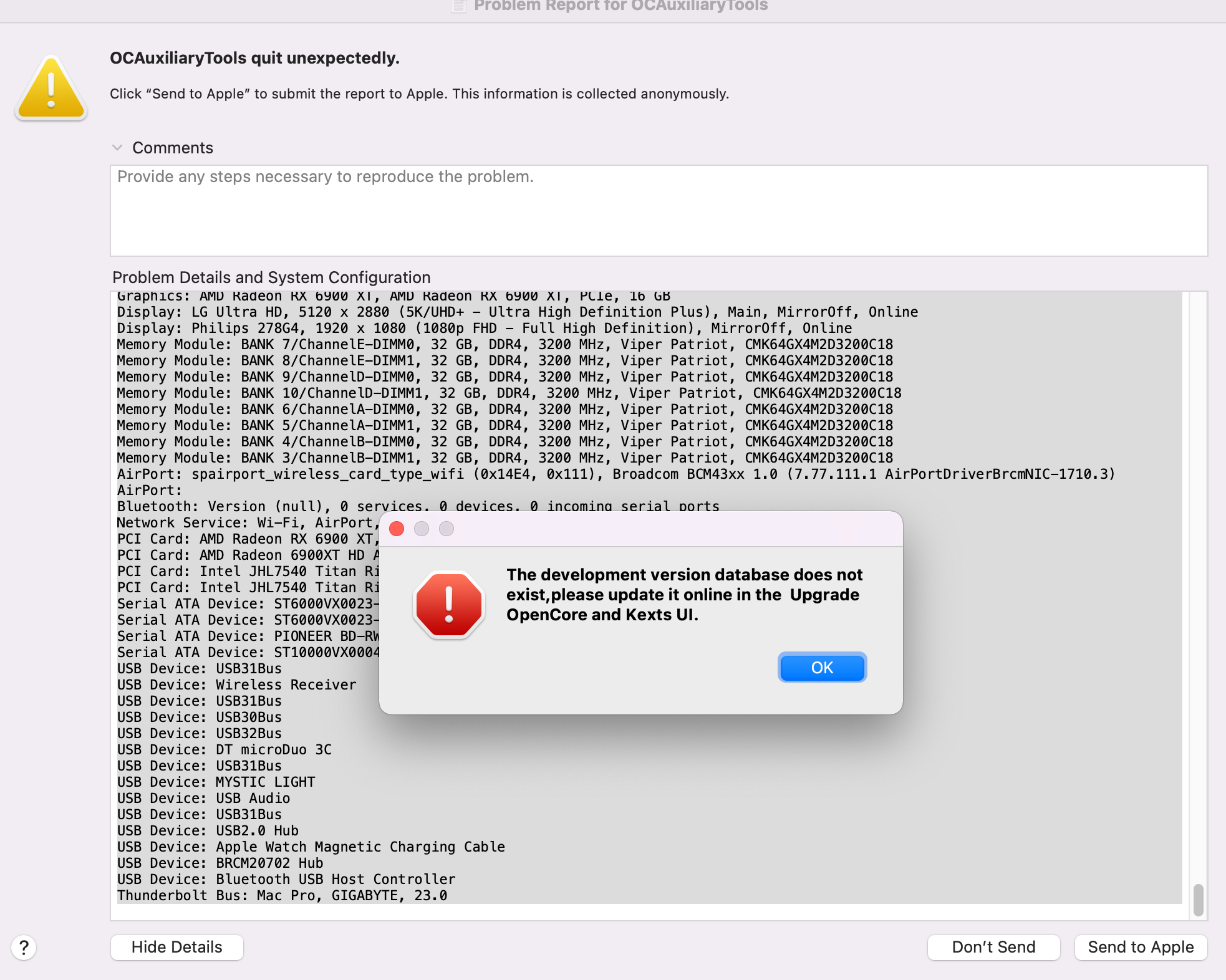 Missing database in Dev mode (first kp seen in OCAT) · Issue #157 ...