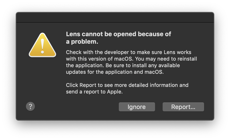 Fails to load on MacOS Mojave · Issue #822 · lensapp/lens · GitHub