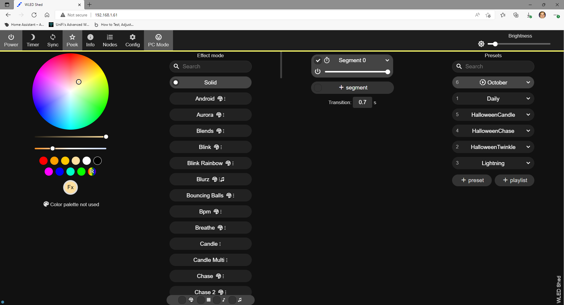 Selecting a preset for WLED when a Playlist is loaded is no longer unloading the Playlist ...