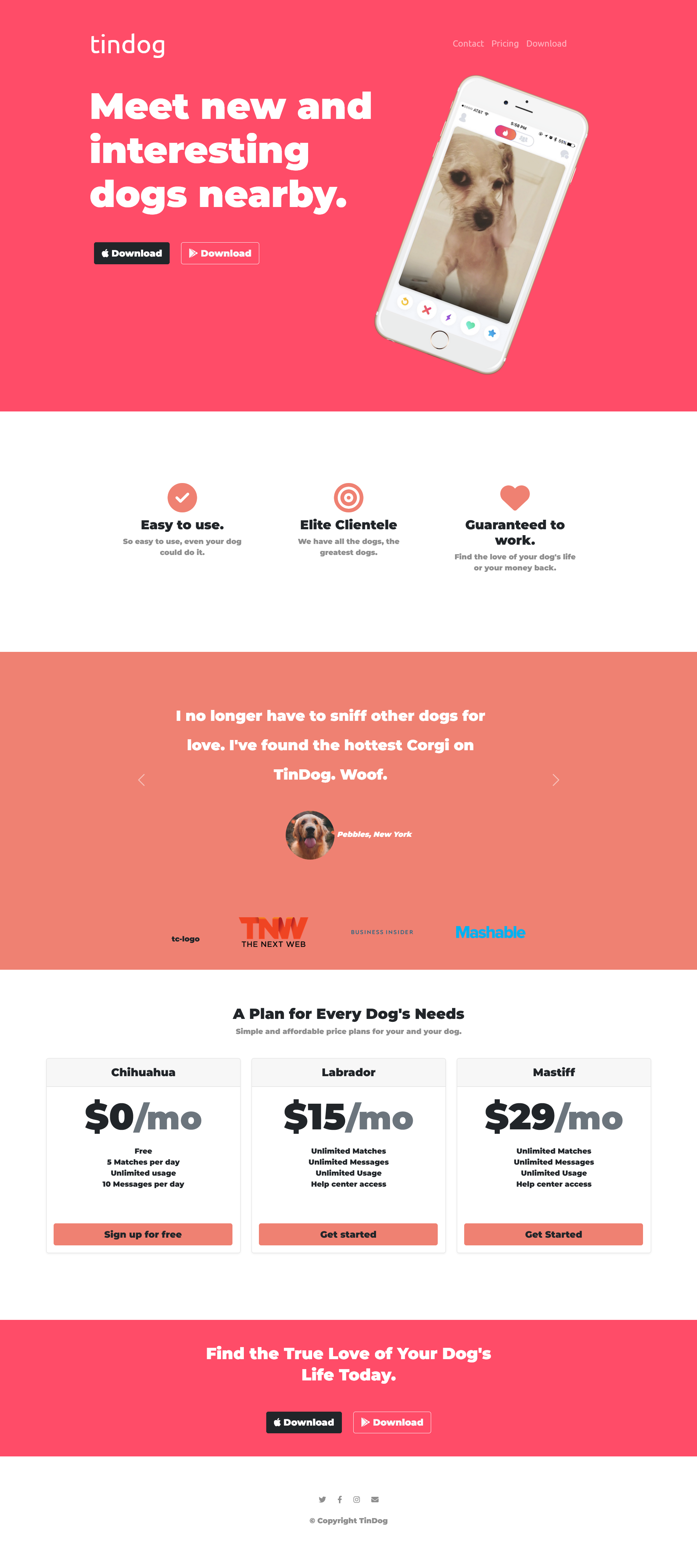 GitHub - GraphicsMonster/Tindog: A static webpage created using HTML, CSS and Bootstrap.