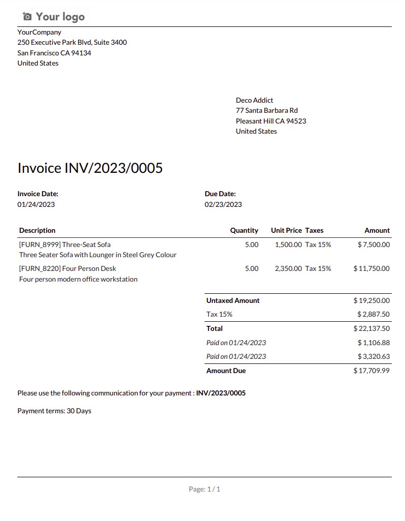 [16.0] Account: Invoice only shows payment term details if the payment ...