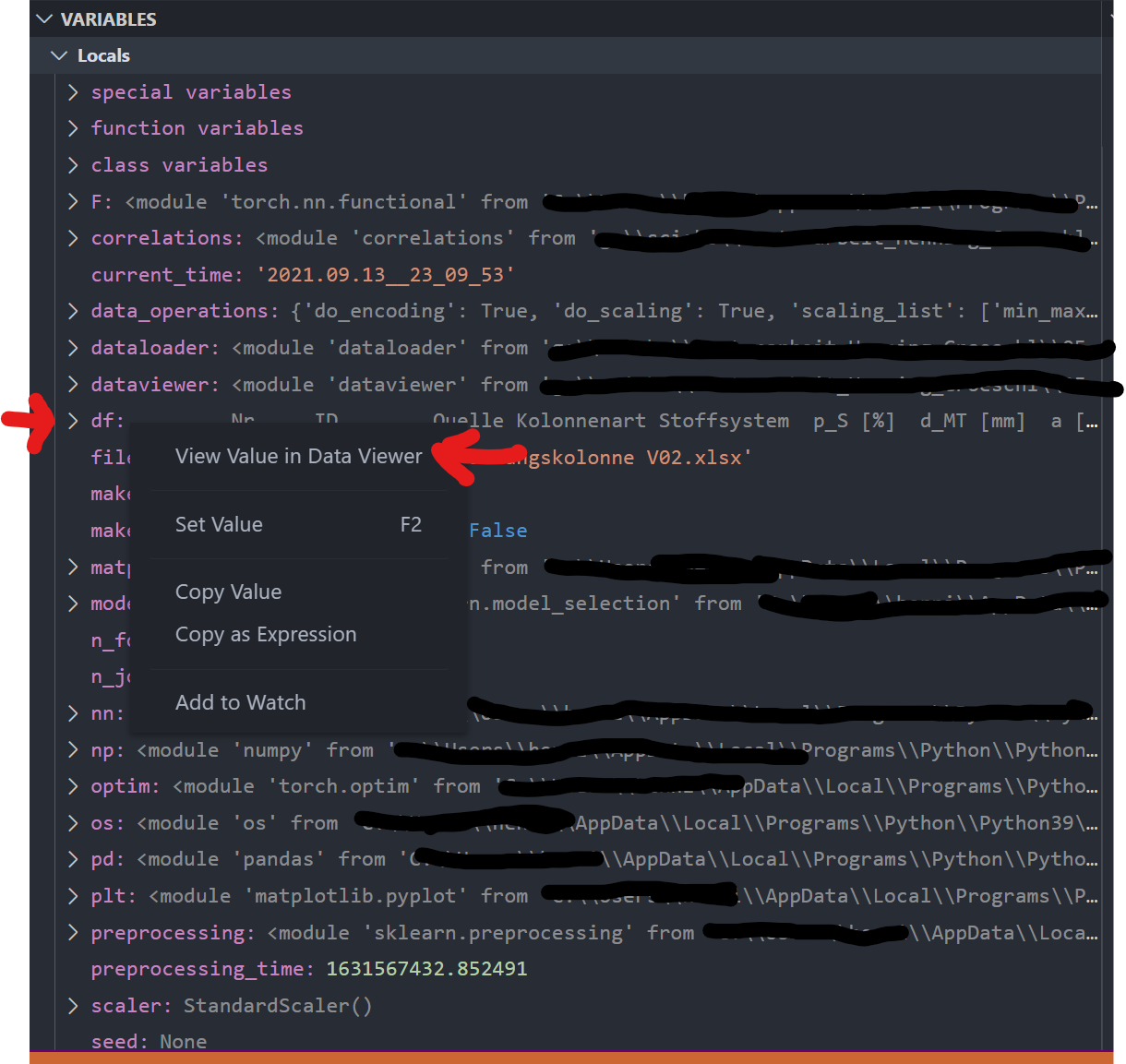 Option to add "View in dataviewer" to the context menu of variables in the "Watch" section ...