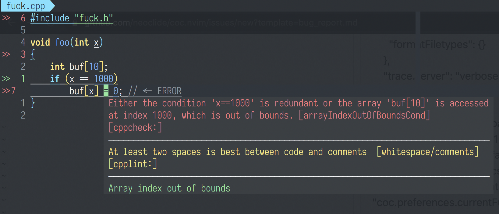 Diagnostic sign and line number will not be highlight when line is -1 ...