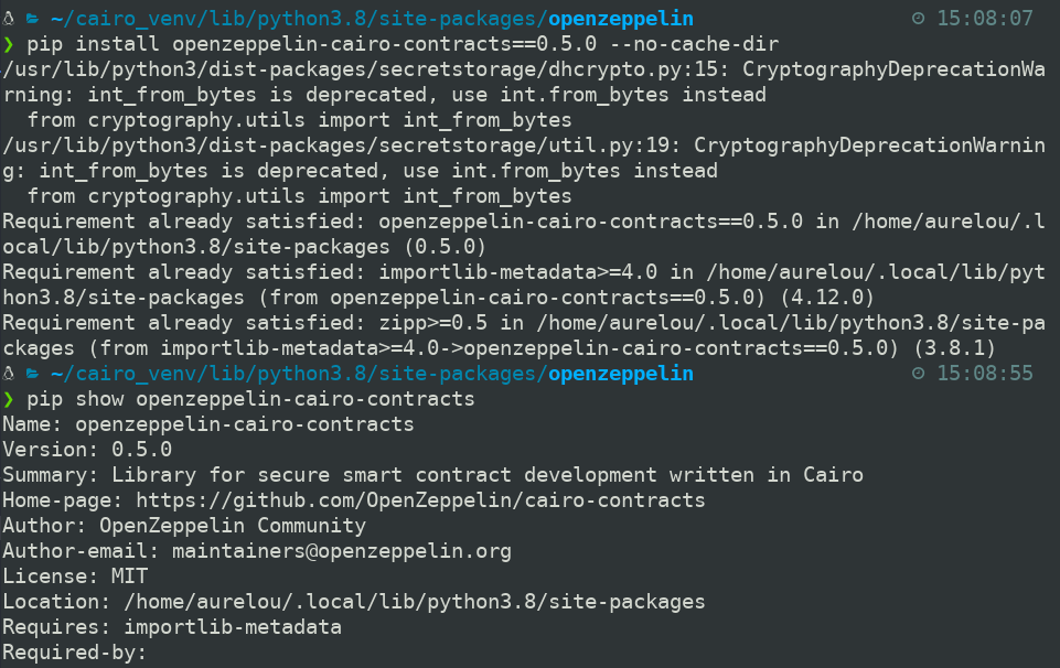 Package Bug See Old Code Version · Issue 510 · Openzeppelin Cairo Contracts · Github