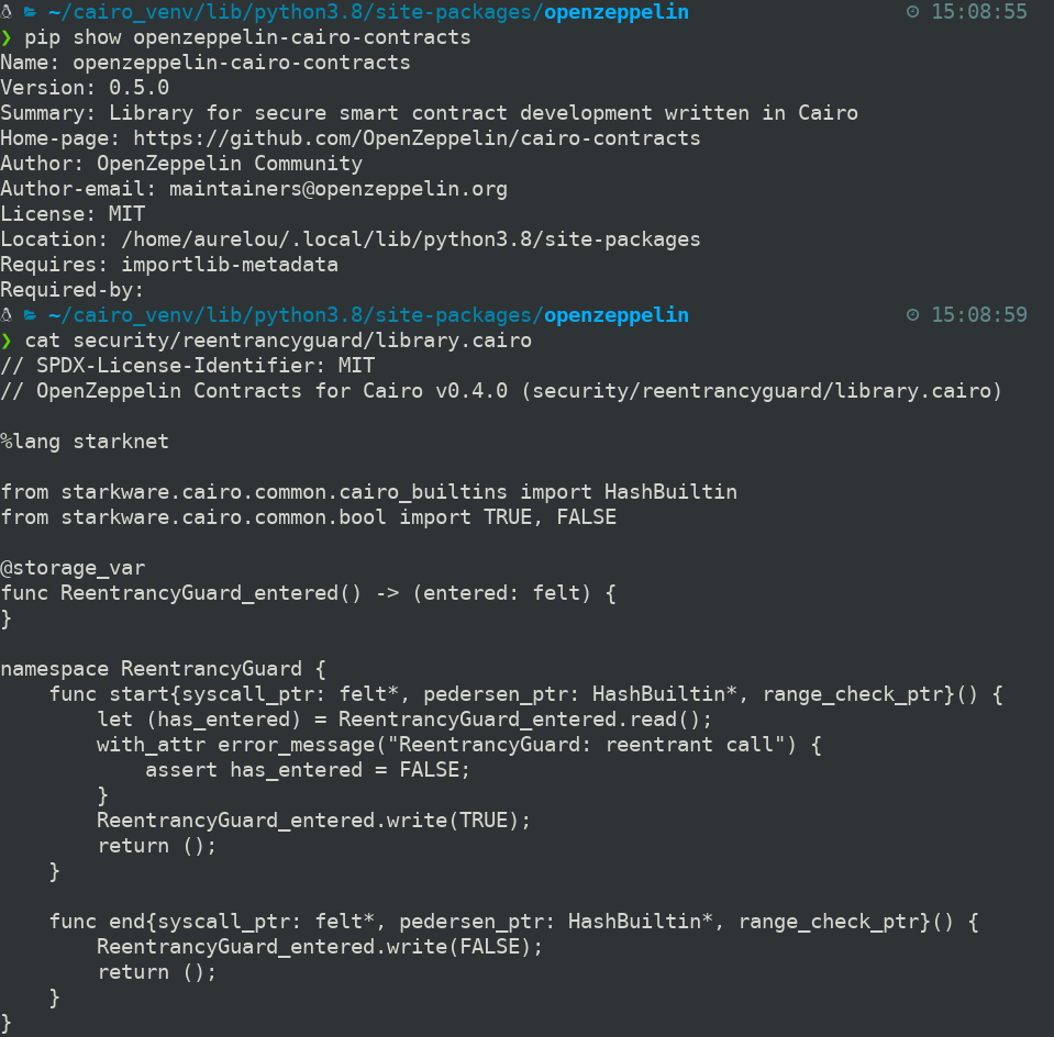 Package Bug See Old Code Version · Issue 510 · Openzeppelin Cairo Contracts · Github