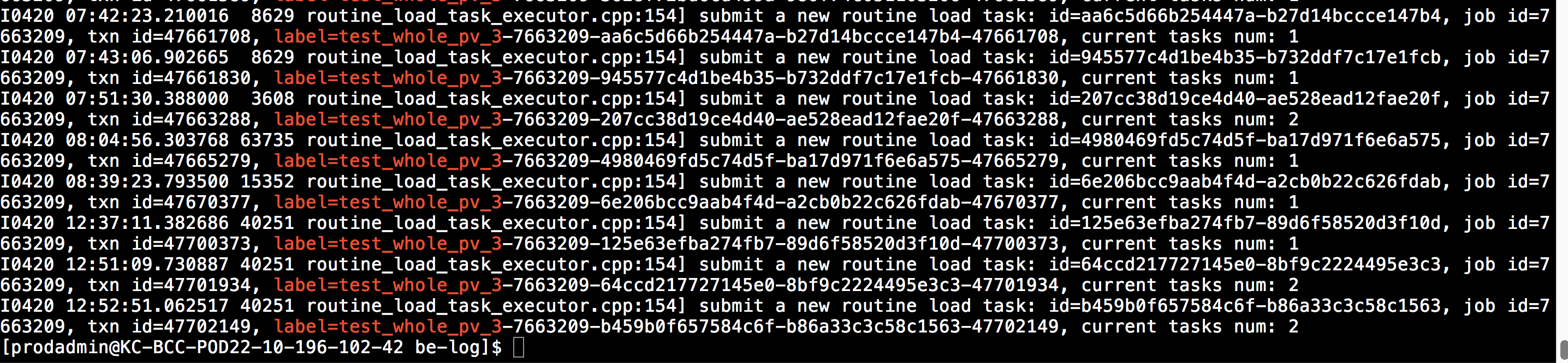 [Bug] Routine loads don't consume kafka topic · Issue #3370 · apache/doris · GitHub