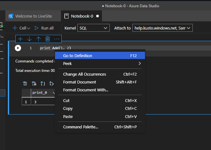 Go to Function Definition does not work for Kusto · Issue #16997 · microsoft/azuredatastudio ...