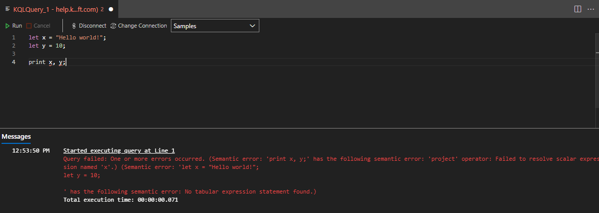 KQL Kernel doesn't handle empty lines in cells · Issue #1662 · dotnet/interactive · GitHub