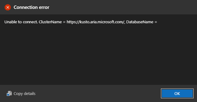 Unable to connect to kusto.aria.microsoft.com · Issue #13159 · microsoft/azuredatastudio · GitHub
