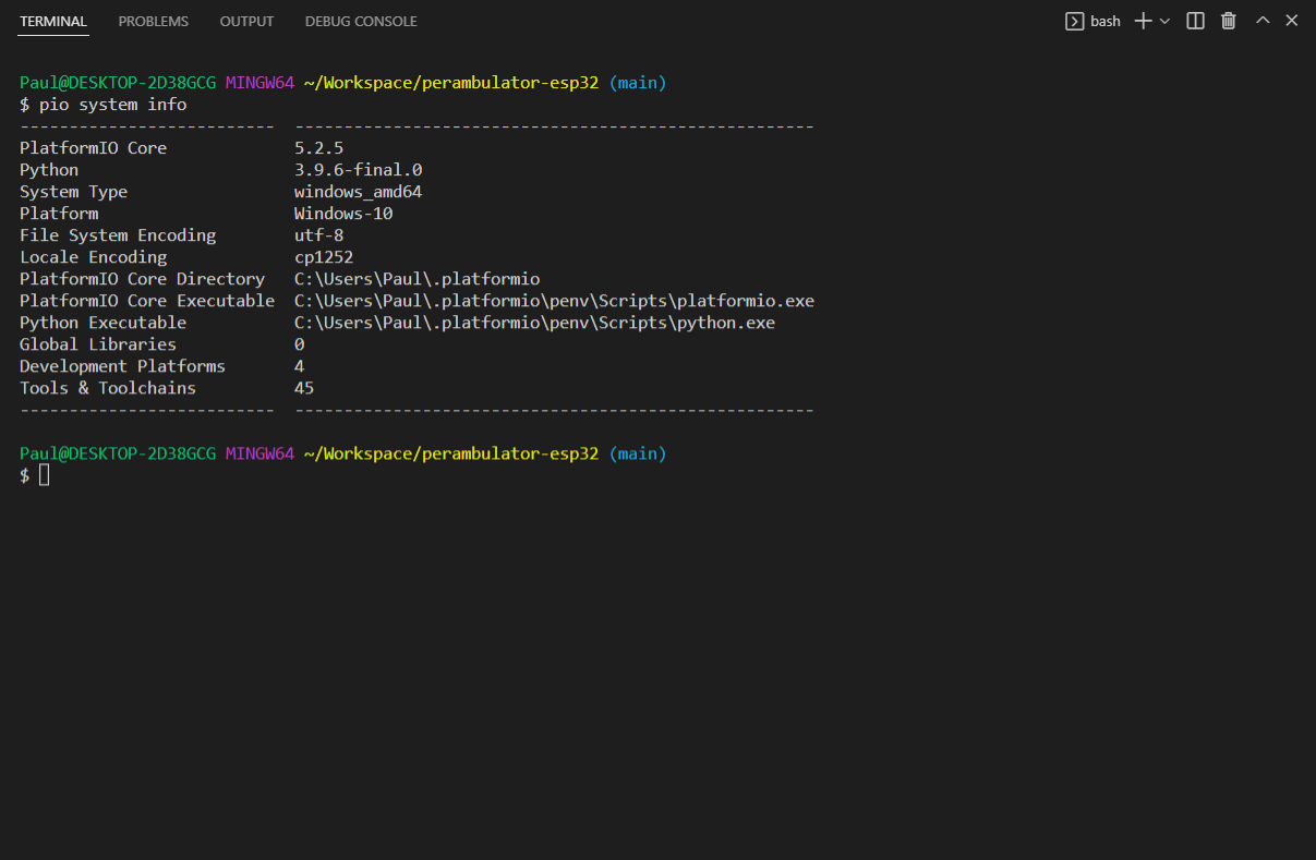 Platformio core cli not working with bash terminal in vscode · Issue #3132 · platformio ...