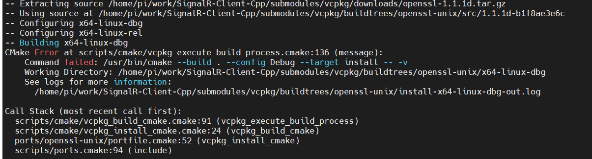 How I can cross compile SignalR C++ Client on raspberry pi(armv7l)? · Issue #40815 · dotnet ...