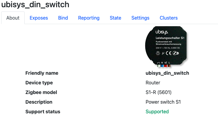 Ubisys DIN Switch (identified as S1-R (5601)) doesn't report power ...