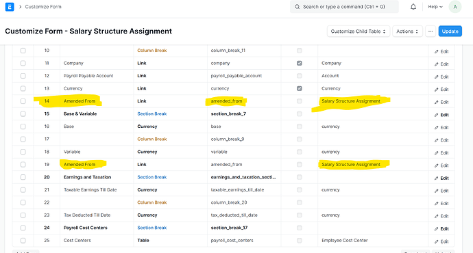 Duplicate Field in Salary Structure Assignment Doctype after update · Issue #252 · frappe/hrms ...
