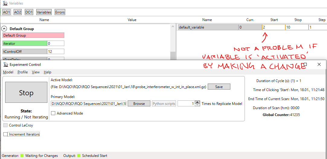 Iterator variable not iterated correctly: Keeps the Start value and claims Number of Iterations ...