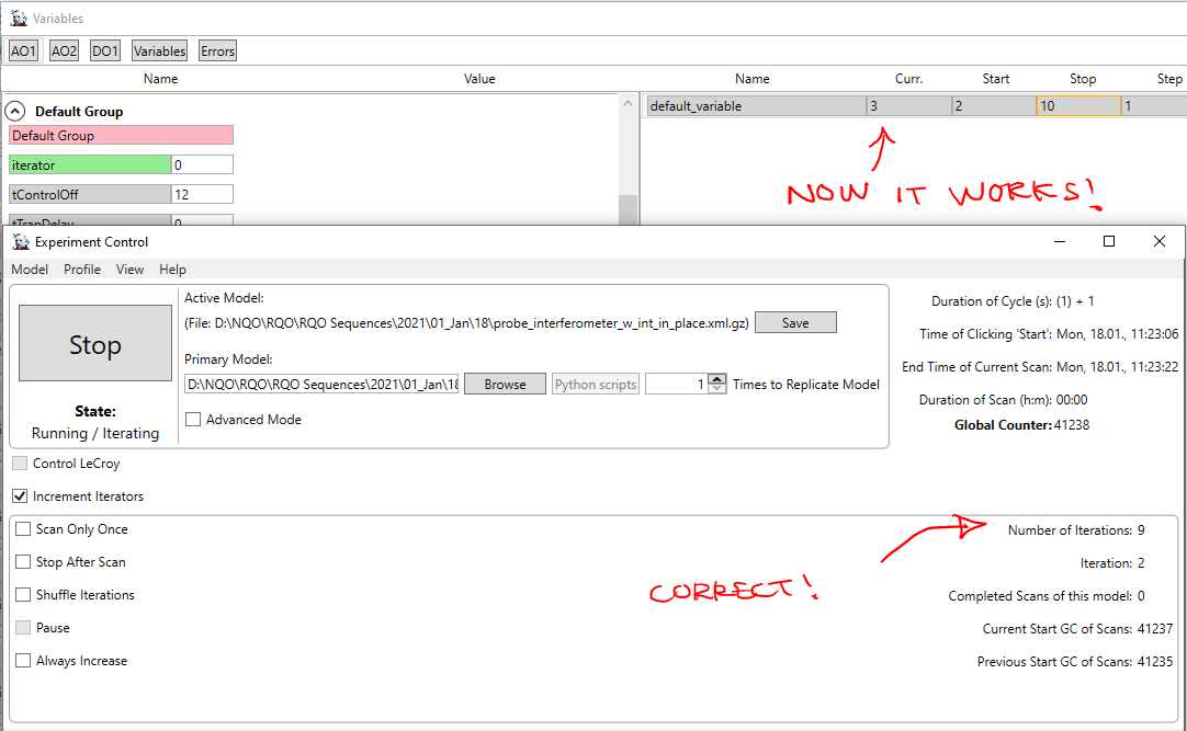 Iterator variable not iterated correctly: Keeps the Start value and ...