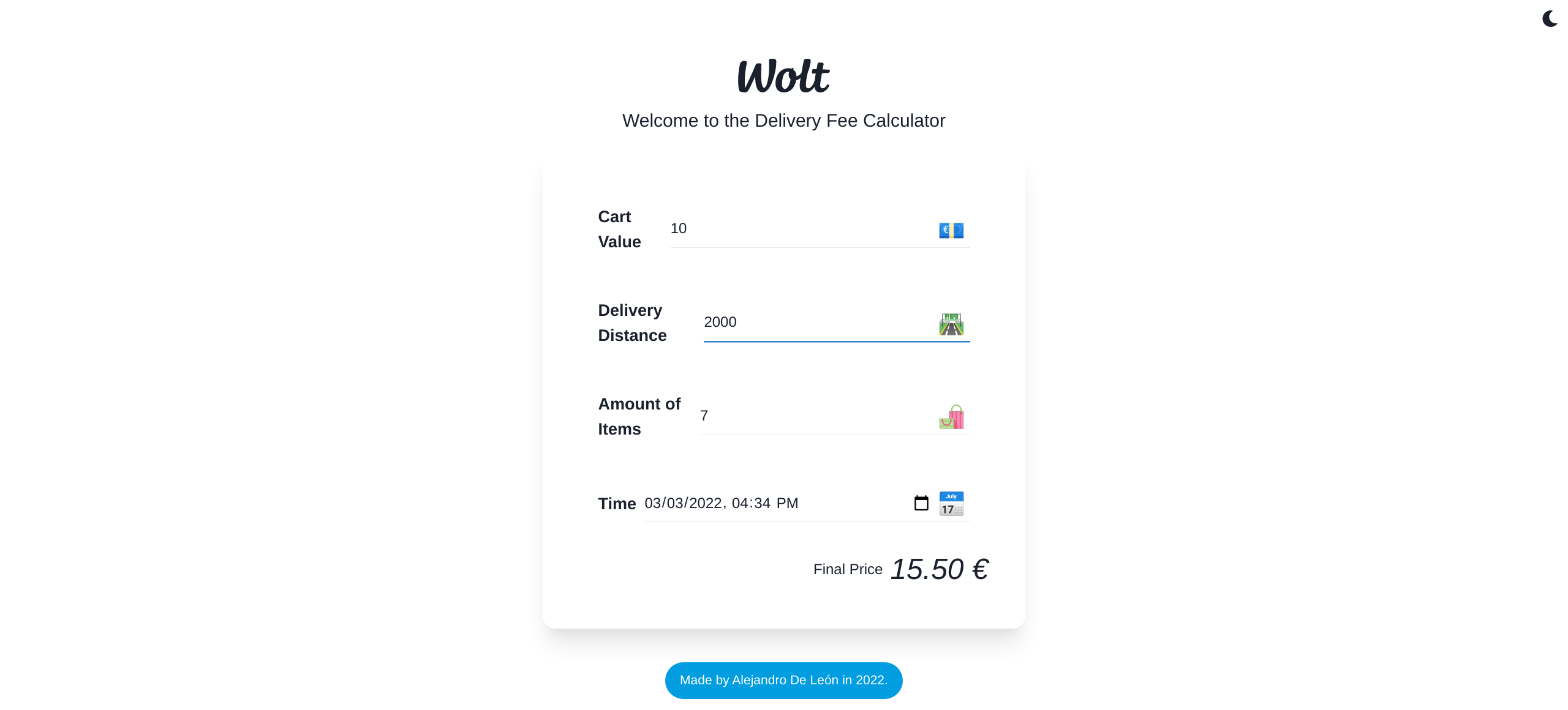 GitHub - Alejo-end/delivery-calculator: Delivery Fee Calculator - Wolt ...