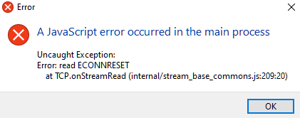 Error: read ECONNRESET at TCP.onStreamRead (internal/stream_base_commons.js:111:27) · Issue #817 ...