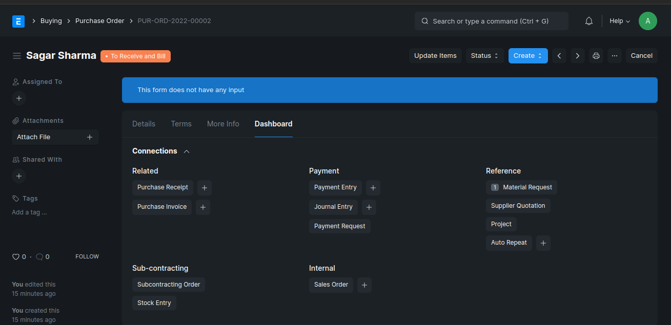 ERPNEXT v14.4.0 Material Request does not link to sales order and purchase quotation · Issue ...