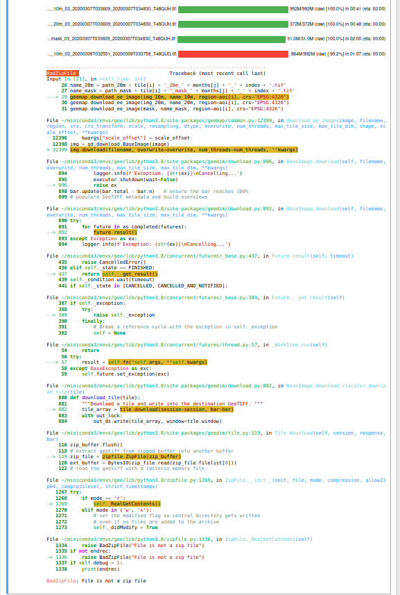BadZipFile error when downloading sentinel2 using geemap · gee-community geemap · Discussion ...