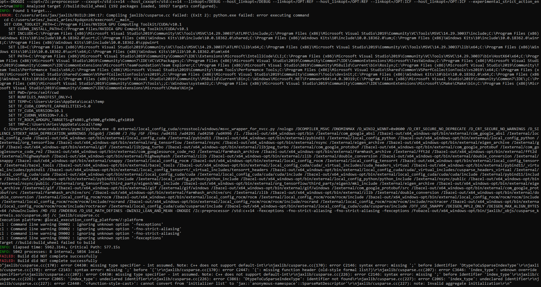 Jaxlib 0.1.68 Fails to Build on Windows · Issue #7079 · jax-ml/jax · GitHub