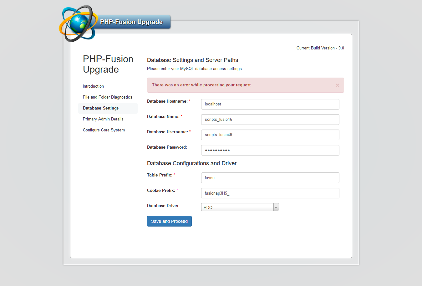 Error upgrading PHP-Fusion to 9.0 · Issue #2045 · PHPFusion/PHPFusion · GitHub
