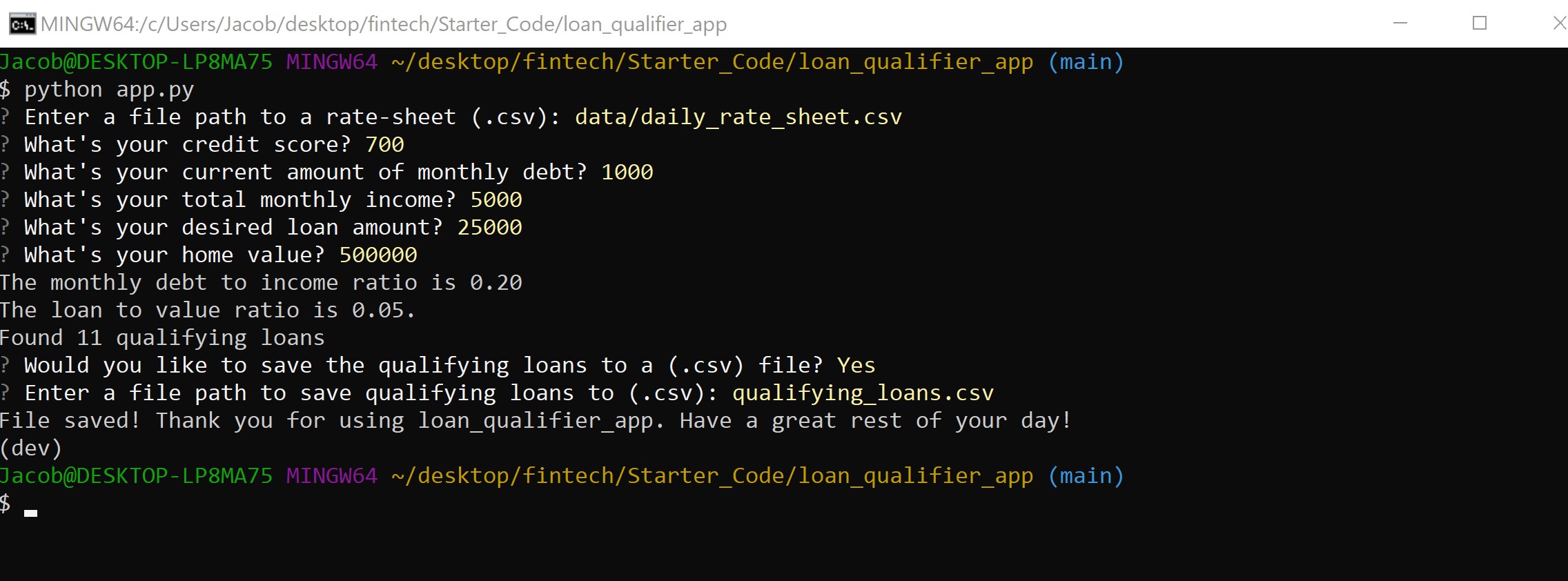 GitHub - jacob-honig/loan_qualifier_application: An application used to filter through a csv ...