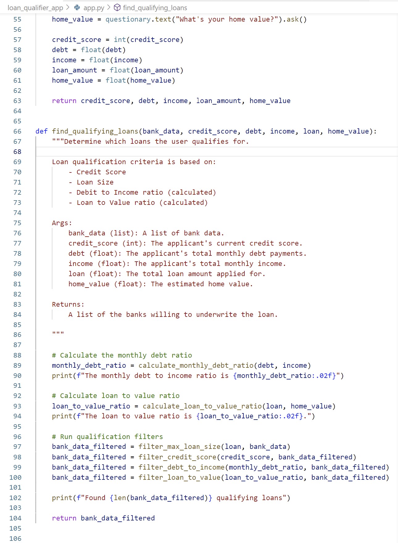 GitHub - jacob-honig/loan_qualifier_application: An application used to filter through a csv ...