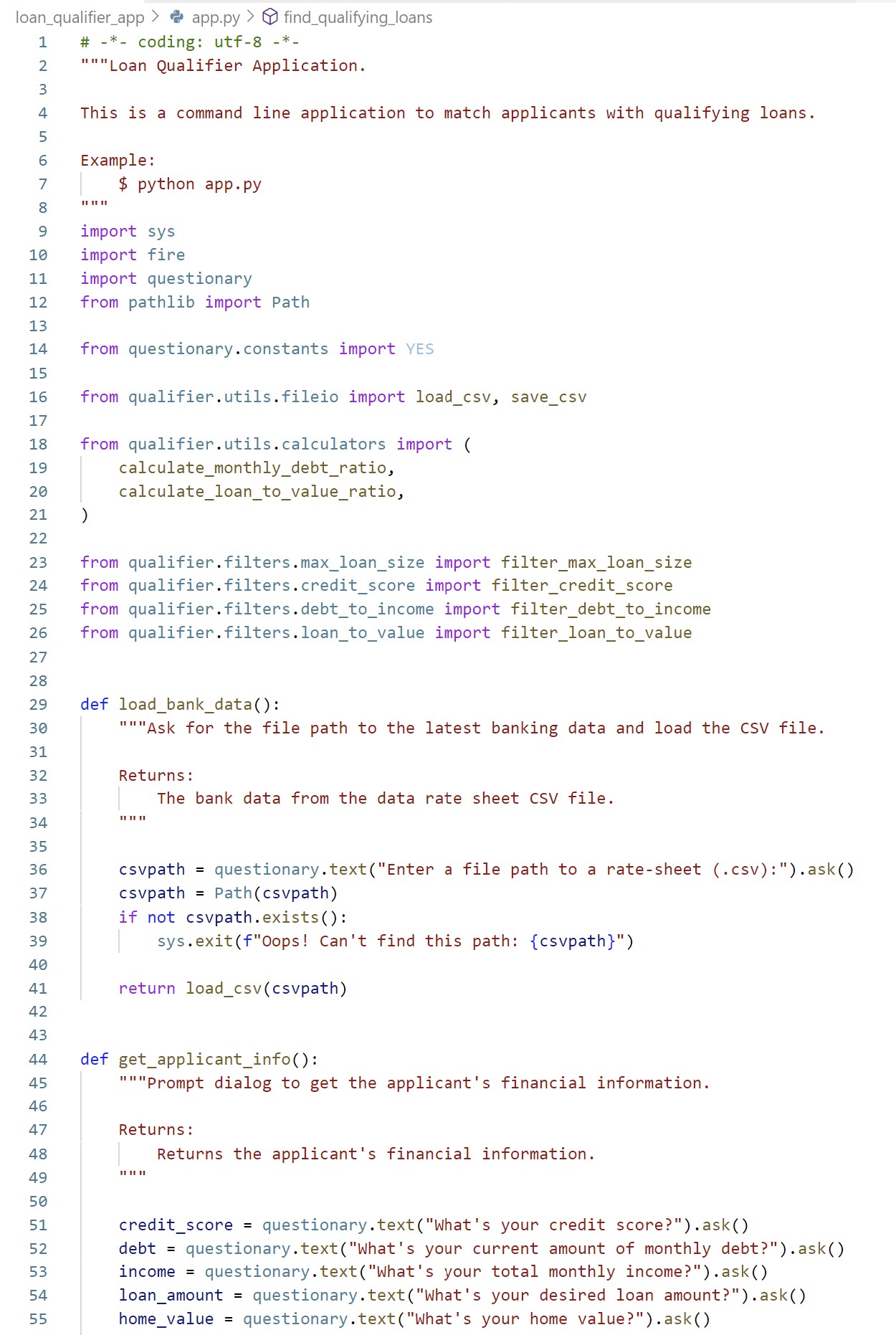GitHub - jacob-honig/loan_qualifier_application: An application used to ...