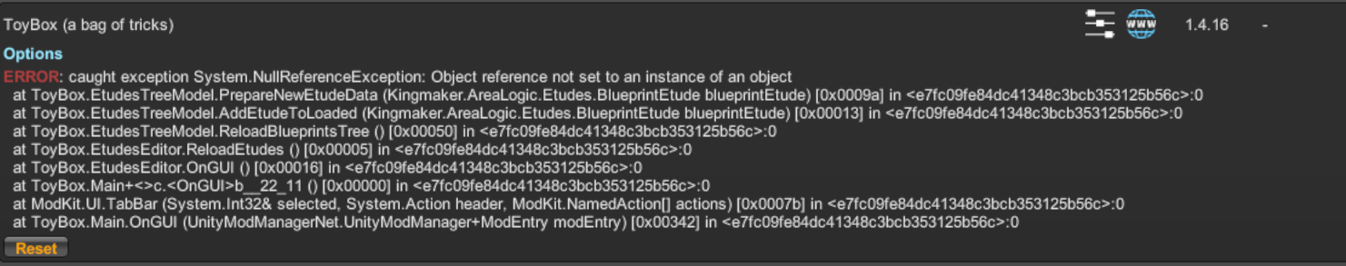 Null pointer in Etudes, means a bugged etude prevents the entire etude editor from loading ...
