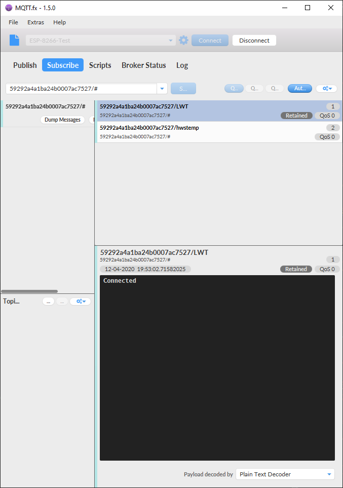 LWT connect message with retain sent when both 'Send LWT' and 'Will ...