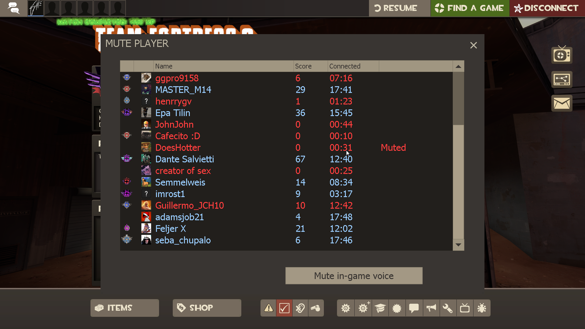 [tf2] The Mute Player Dialog Doesn T Update In Real Time · Issue 4512 · Valvesoftware Source