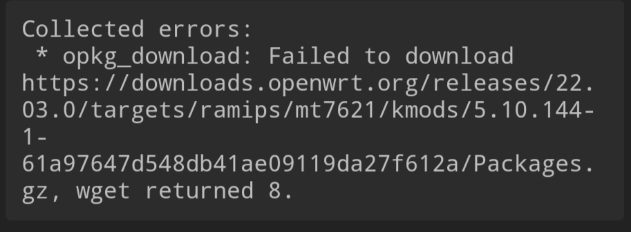 Kmod Failed to download Openwrt 22.03 · Issue #19471 · openwrt/packages · GitHub