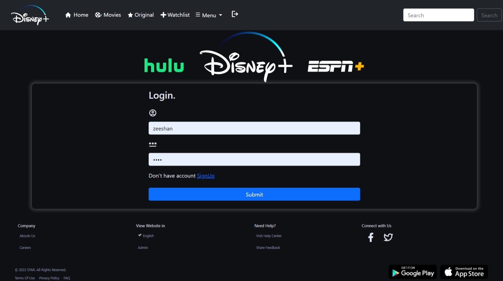 GitHub - zeeshan0987/Disney-Clone_Using_Python