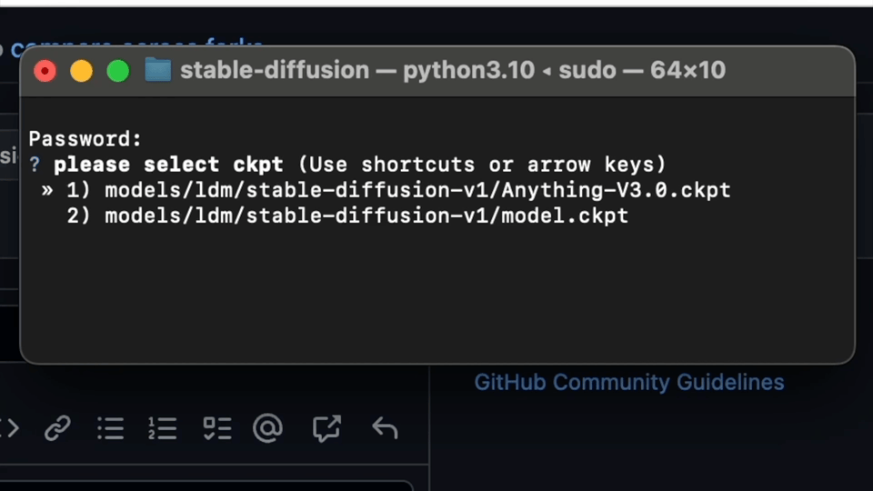 stable-diffusion add function to select ckpt file