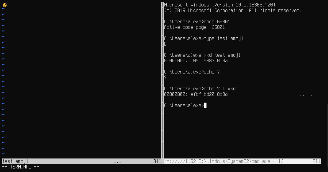 Terminal Outputs Unicode Replacement Character For Emojis Outputpaste · Issue 12123