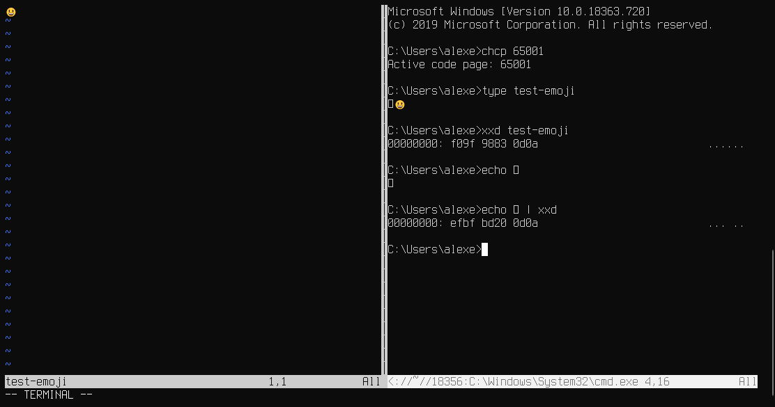 :terminal outputs unicode replacement character for emojis (output/paste) · Issue #12123 ...