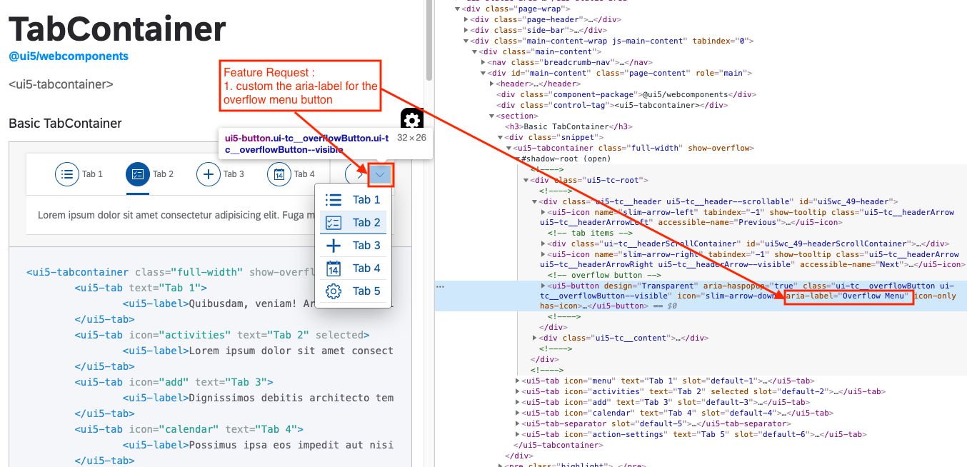 Feature Request A11y Tabcontainer Need A Parameter To Custom The Aria Label Text For 