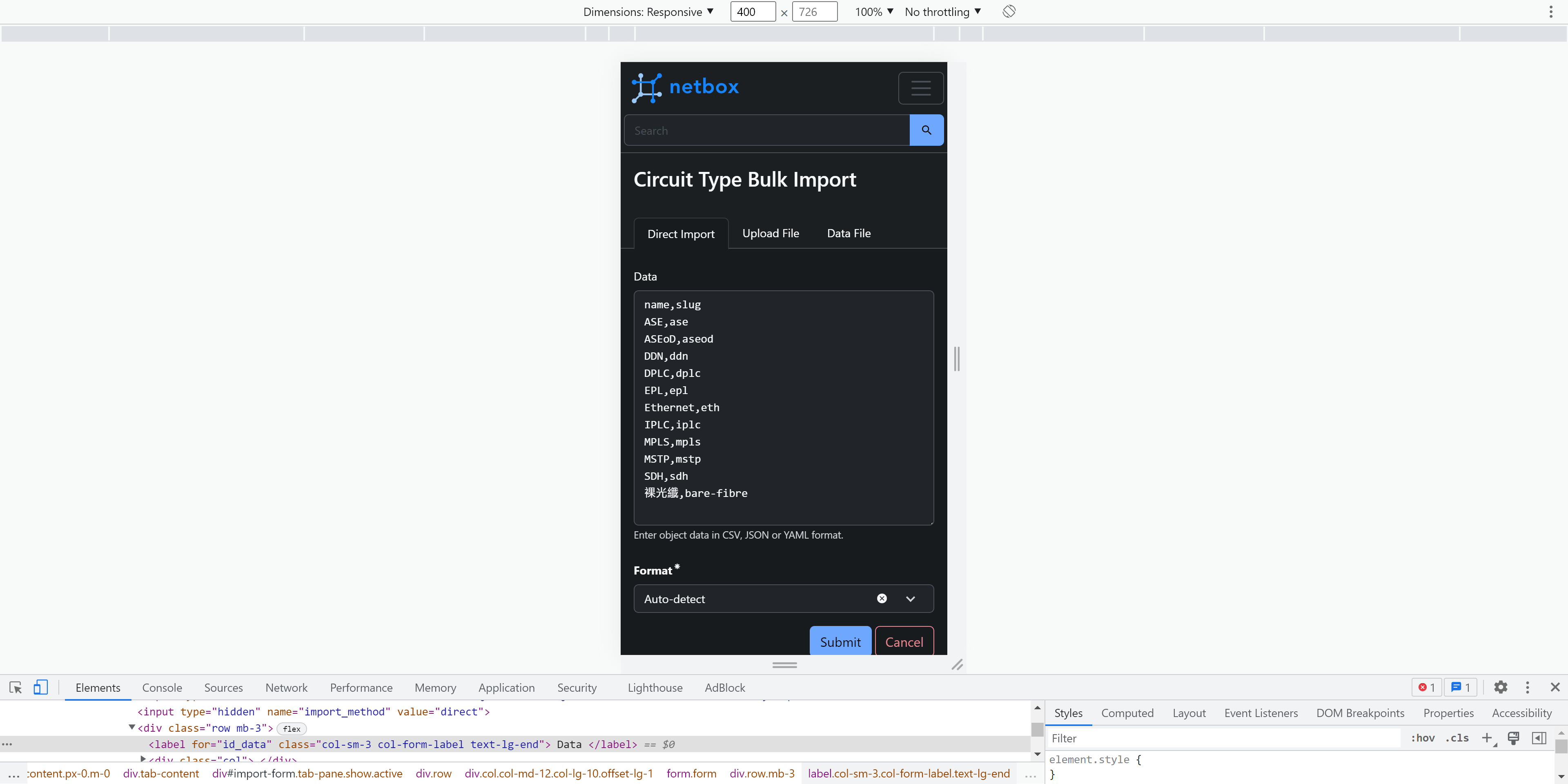 Error Message Box Pops up in the Wrong Position · Issue #13017 · netbox-community/netbox · GitHub