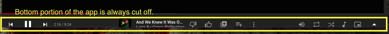 Bottom part of window cuts off player controls · Issue #800 · ytmdesktop/ytmdesktop · GitHub